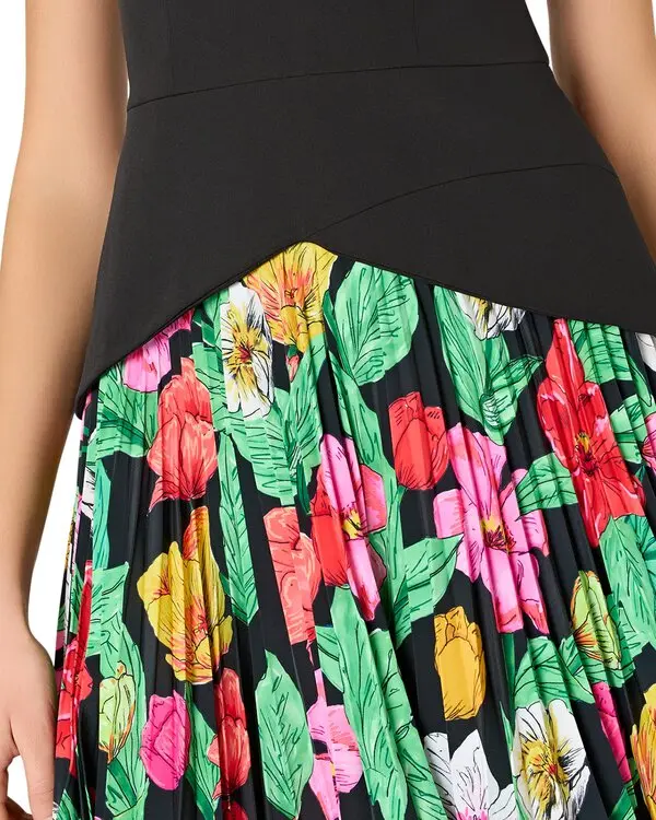 MILLY Haddy Rosette Tulip Dress - Black Multi