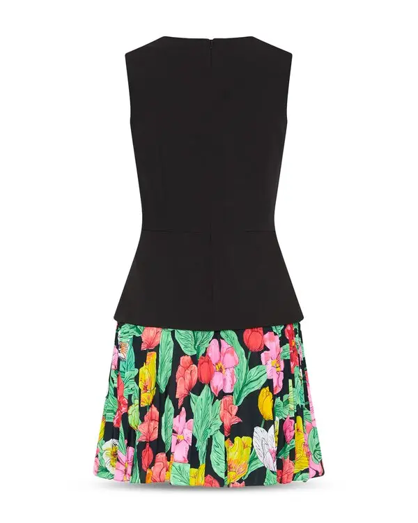 MILLY Haddy Rosette Tulip Dress - Black Multi