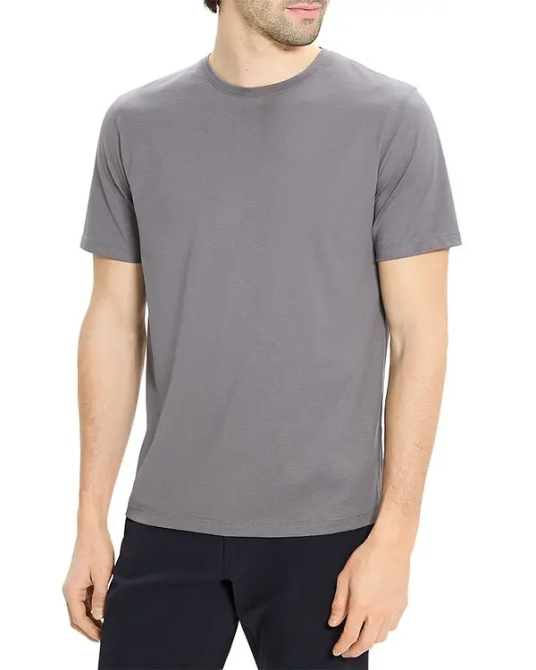 Theory Precise Tee In Cotton Jersey - Carbon