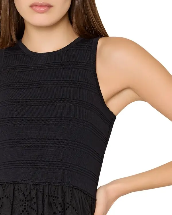 MILLY Embroidered Eyelet Dress - Black