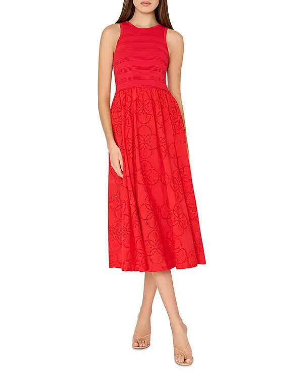 MILLY Embroidered Eyelet Dress