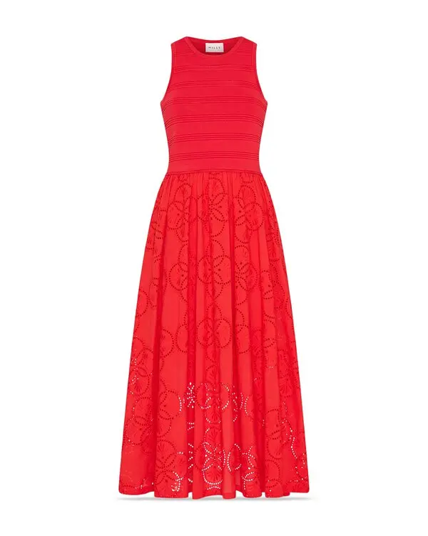 MILLY Embroidered Eyelet Dress