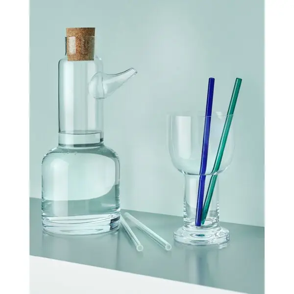 KOSTA BODA Sipsavor Glass Straws, Set Of 2 - Clear