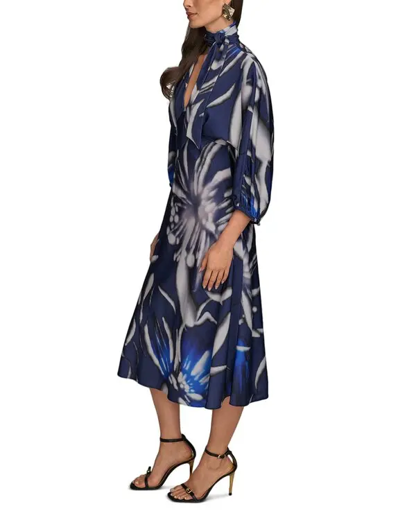 Donna Karan New York Satin Tie Neck Dress