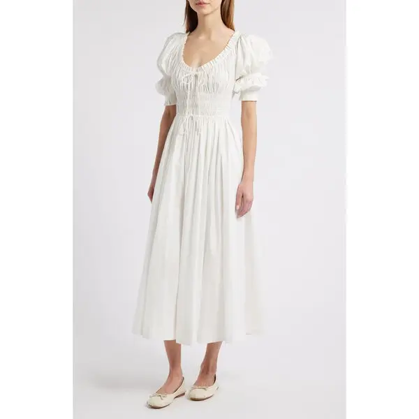 DÔEN Ischia Convertible Organic Cotton Maxi Dress - Flock Dot