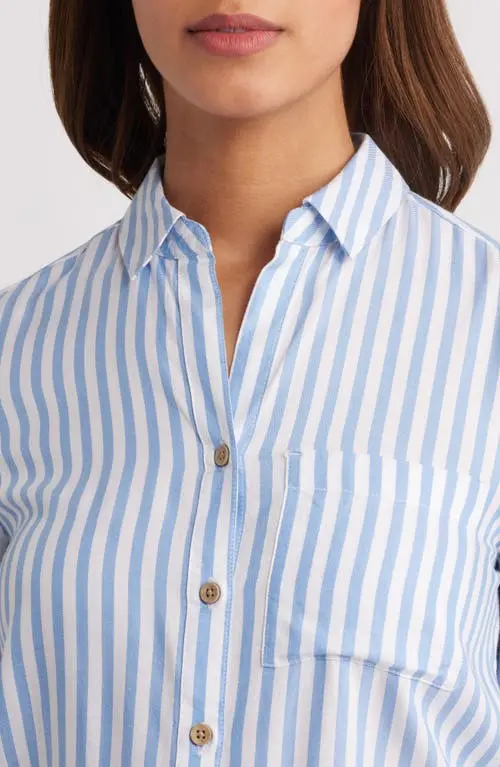 BEACHLUNCHLOUNGE Candace Striped Button-up Shirt - Blue Poppy