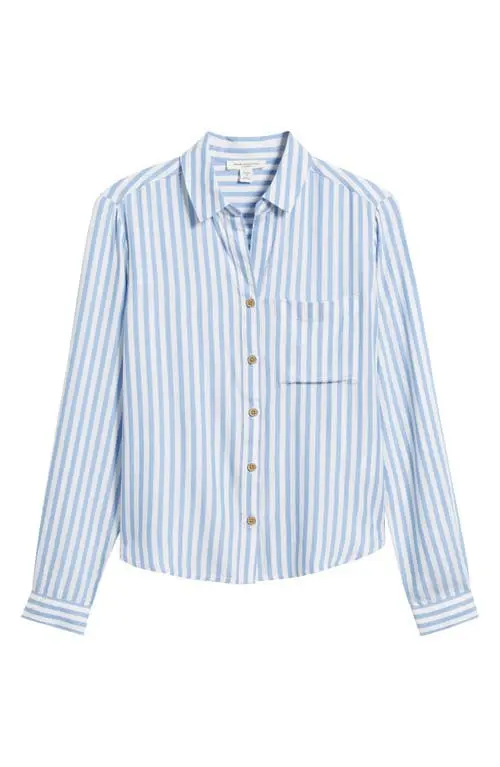 BEACHLUNCHLOUNGE Candace Striped Button-up Shirt - Blue Poppy