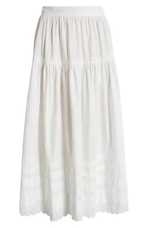 DÔEN Sebastiane Tiered Organic Cotton Poplin Maxi Skirt