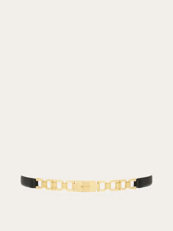FERRAGAMO Extendable Gancini Bijoux Belt - Black