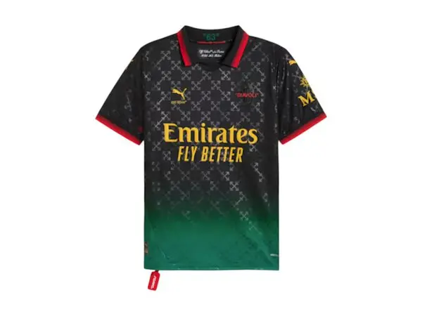 Off-White X Puma Ac Milan Replica Jersey - Black