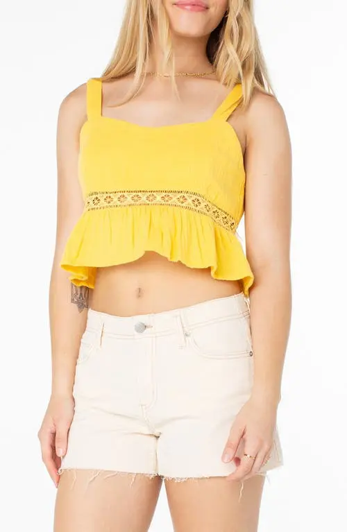 Roxy Island Time Cotton Crop Tank - Mimosa Solid