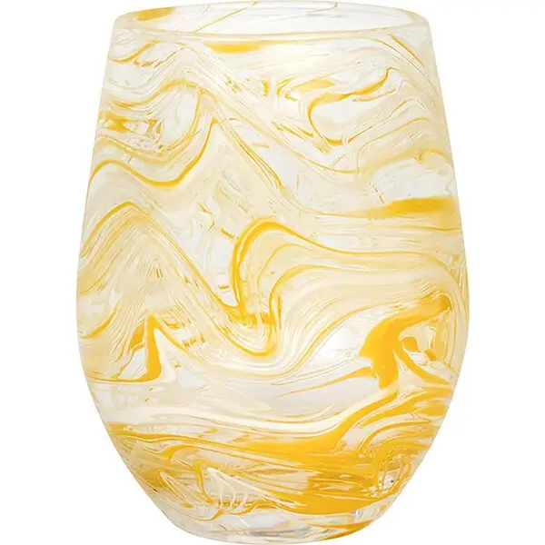JULISKA Puro Marbled Stemless Wine Glass - Yellow