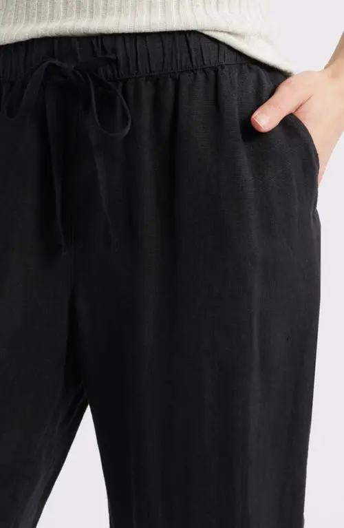 Caslon Tapered Linen Pants - Black