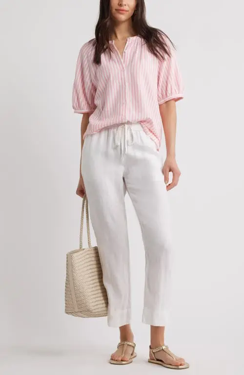 Caslon Tapered Linen Pants - White