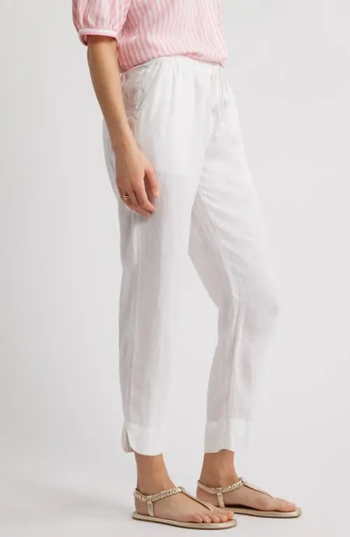 Caslon Tapered Linen Pants - White