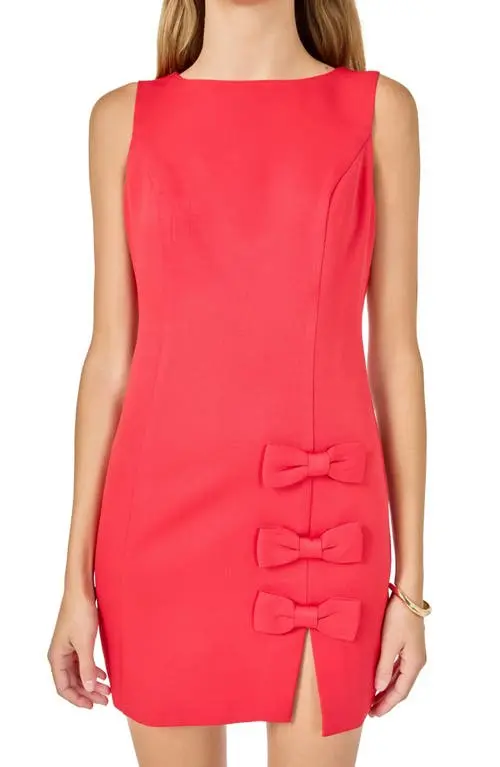 Endless Rose Bow Detail Sheath Mini Dress - Red