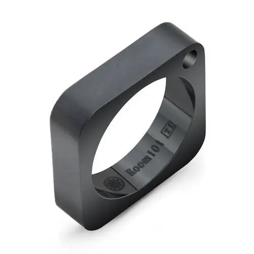 ROOM101 Titanium Square Ring - Black