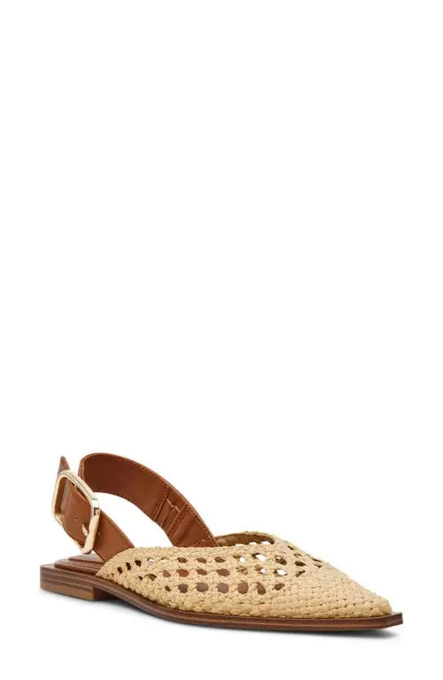 Steve Madden Shay Slingback Flats - Natural Raffia