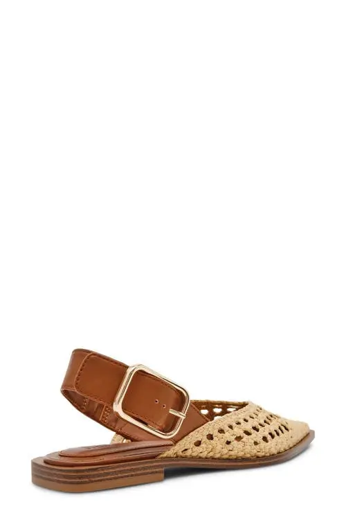 Steve Madden Shay Slingback Flats - Natural Raffia