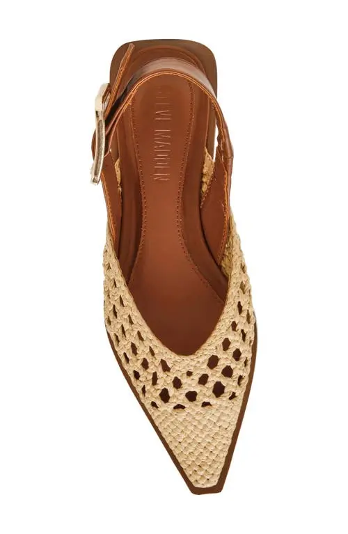Steve Madden Shay Slingback Flats - Natural Raffia