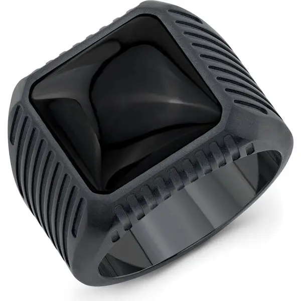 ROOM101 Onyx Block Ring - Black