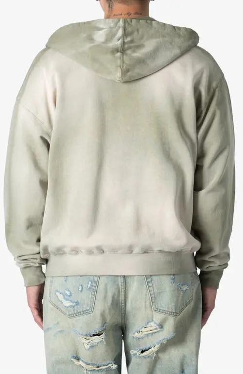 Mnml Basic Faded Cotton Zip-up Hoodie - Washed Olive
