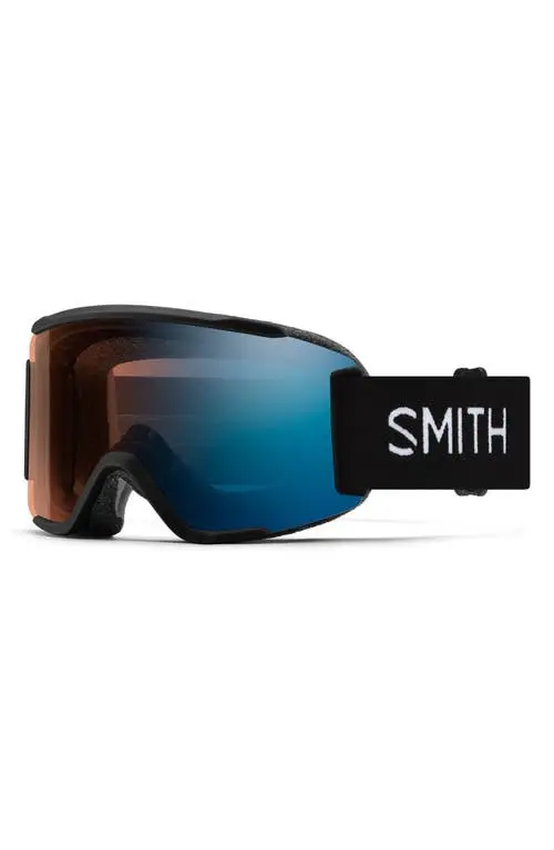 SMITH Squad Small Fit Chromapop™ Low Bridge Snow Goggles - Black /blue Mirror