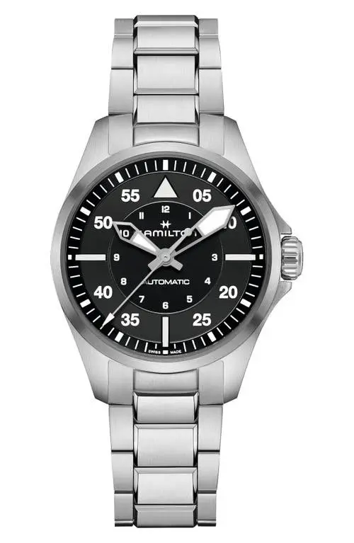 Hamilton Khaki Aviation Pilot Automatic Bracelet Watch - Black