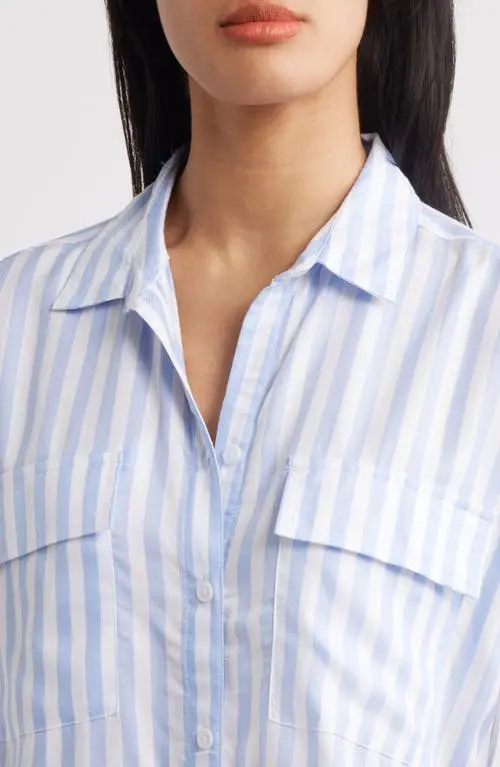 BEACHLUNCHLOUNGE Kaiana Stripe Button-up Shirt - Blue Veil