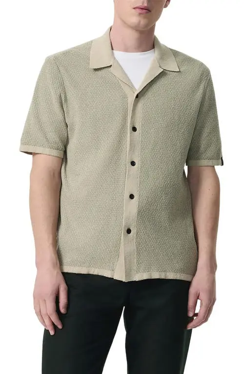 Rag & Bone Zigzag Avery Zuma Toweling Camp Shirt - Light Tan