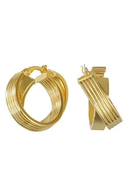 Bony Levy 14k Gold Crossover Hoop Earrings - 14k Yellow Gold