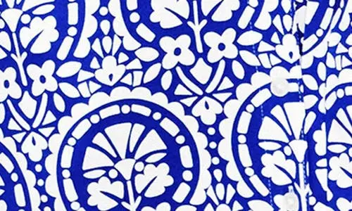 Boden Marcia Stamp Print Long Sleeve Jersey Shirt Dress In Bright Blue/  Elaborate Stamp - 40% Off | Editorialist