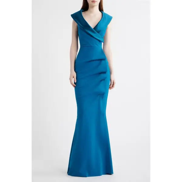 Chiara Boni La Petite Robe Satin Trim Mermaid Gown