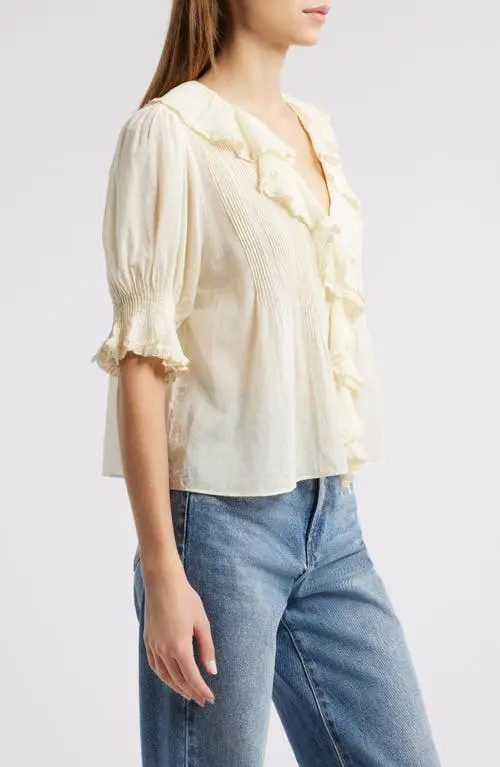 DÔEN Henri Organic Cotton Voile Top - Creme Citron