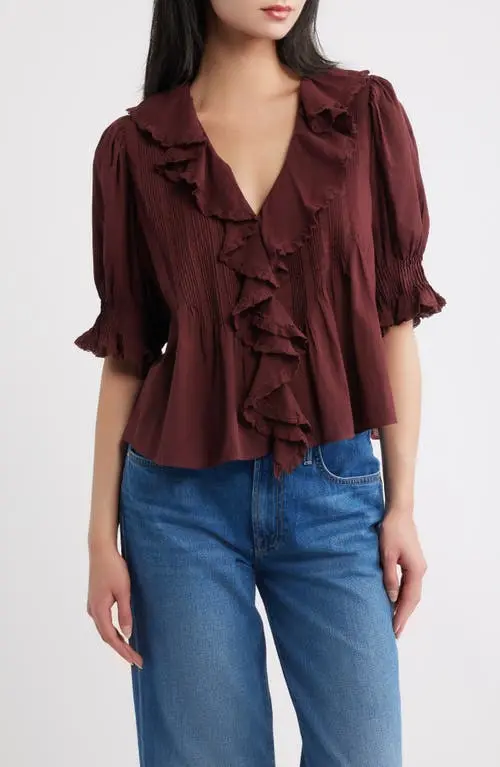 DÔEN Henri Organic Cotton Voile Top - Dahlia