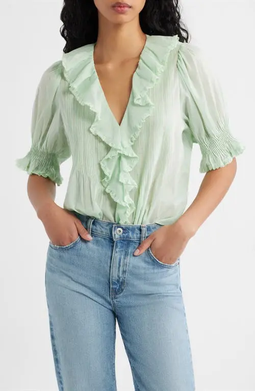 DÔEN Henri Organic Cotton Voile Top - Seafoam