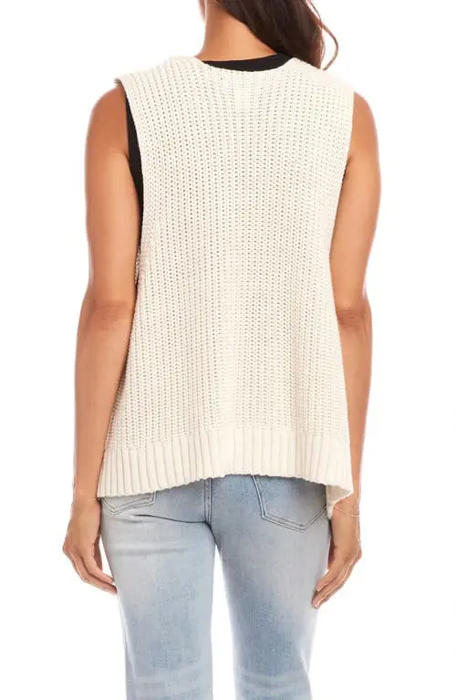Karen Kane Open Front Cotton Sweater Vest