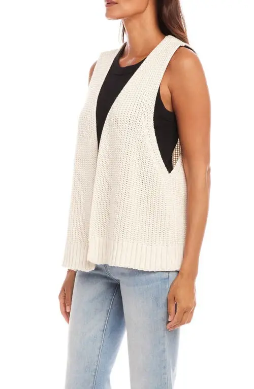 Karen Kane Open Front Cotton Sweater Vest