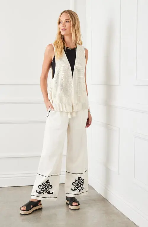 Karen Kane Open Front Cotton Sweater Vest
