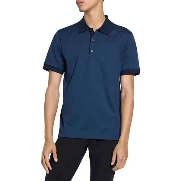 Theory Geometric Jacquard Polo - Baltic Multi