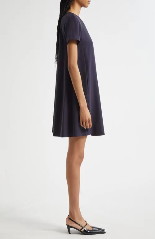Emporio Armani Inverted Pleat Short Sleeve Dress - Solid Dark Blue