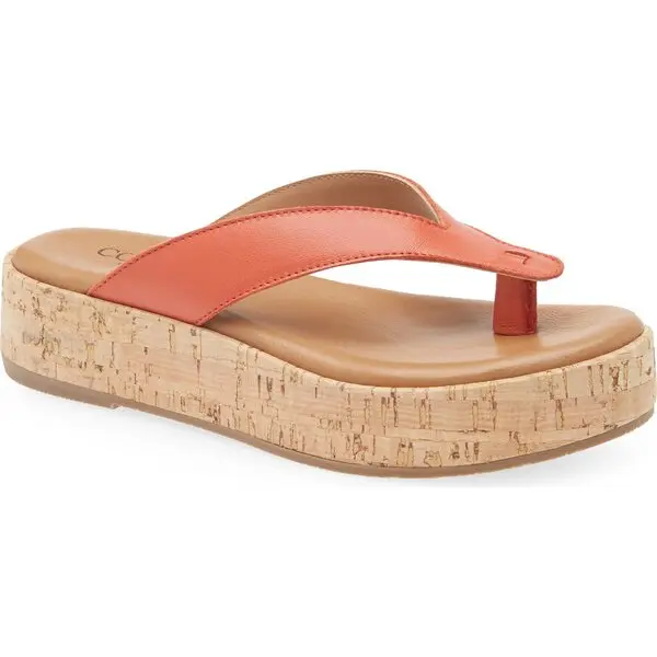 Cordani Kendra Platform Flip Flop - Papaya Leather