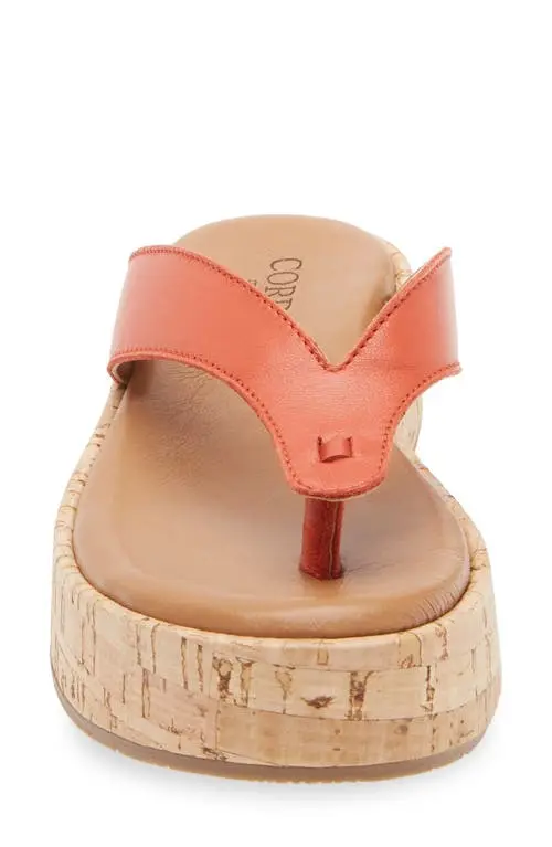 Cordani Kendra Platform Flip Flop - Papaya Leather
