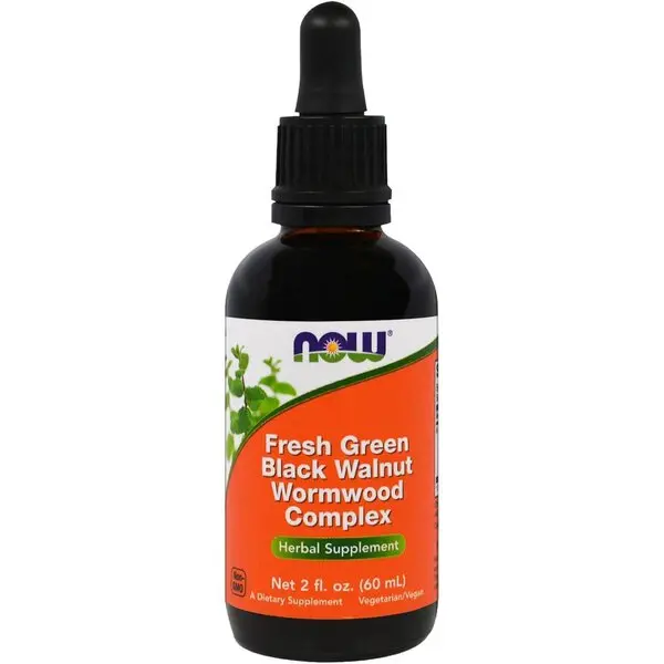 NOW FOODS Fresh Green Black Walnut Wormwood Complex Liquid 60 Milliliters - One-color
