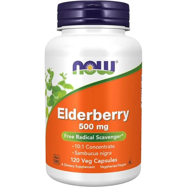 NOW FOODS Elderberry 120 Capsules - One-color