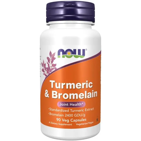 NOW FOODS Turmeric & Bromelain Veg Capsules 90 Capsules - One-color