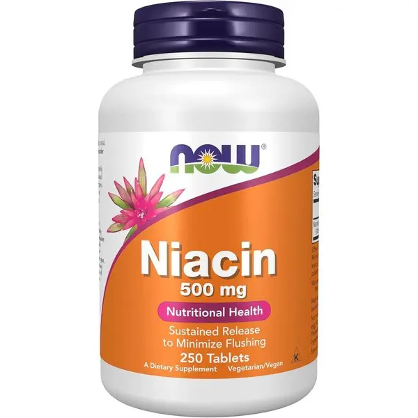 NOW FOODS Niacin 500mg 250 Tablets - One-color