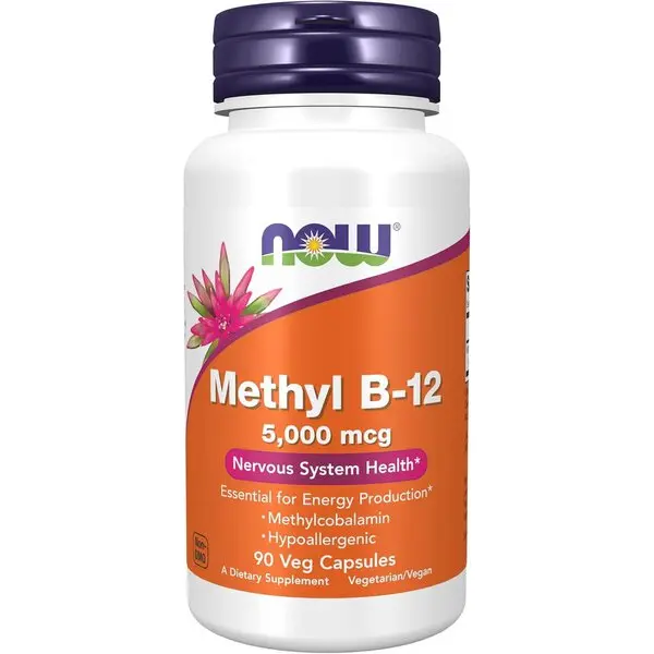 NOW FOODS Methyl B-12 5000mcg 90 Capsules - One-color