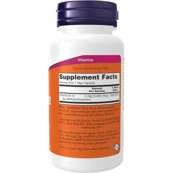 NOW FOODS Methyl B-12 5000mcg 90 Capsules