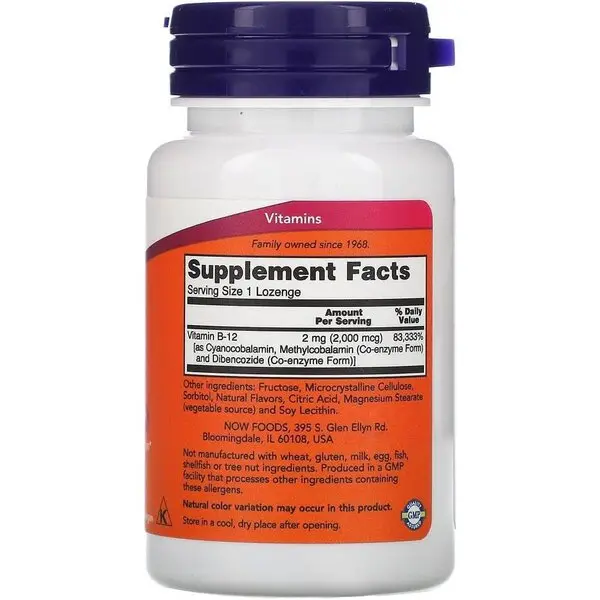 NOW FOODS B-12 2000mcg 100 Lozenges